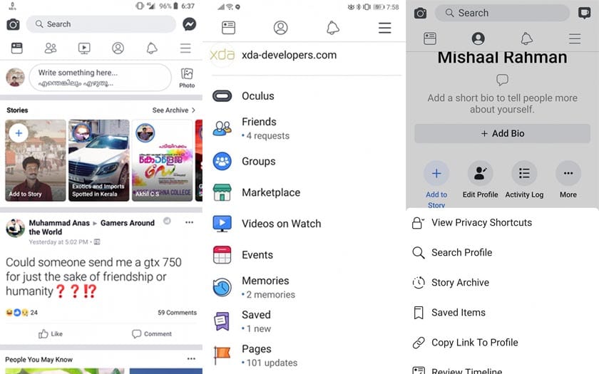 Une nouvelle interface en vue pour l'application mobile de Facebook?
