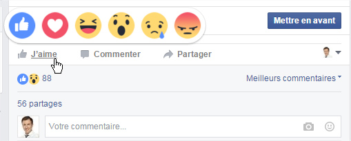 Les 6 nouvelles réactions Facebook pour compléter le J'aime sont arrivées!