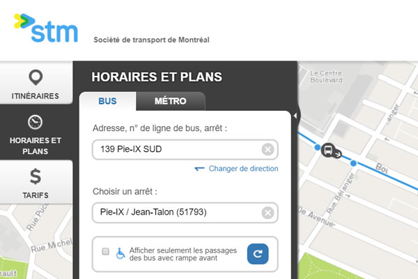 Voyez en temps réel les déplacements des bus de la STM
