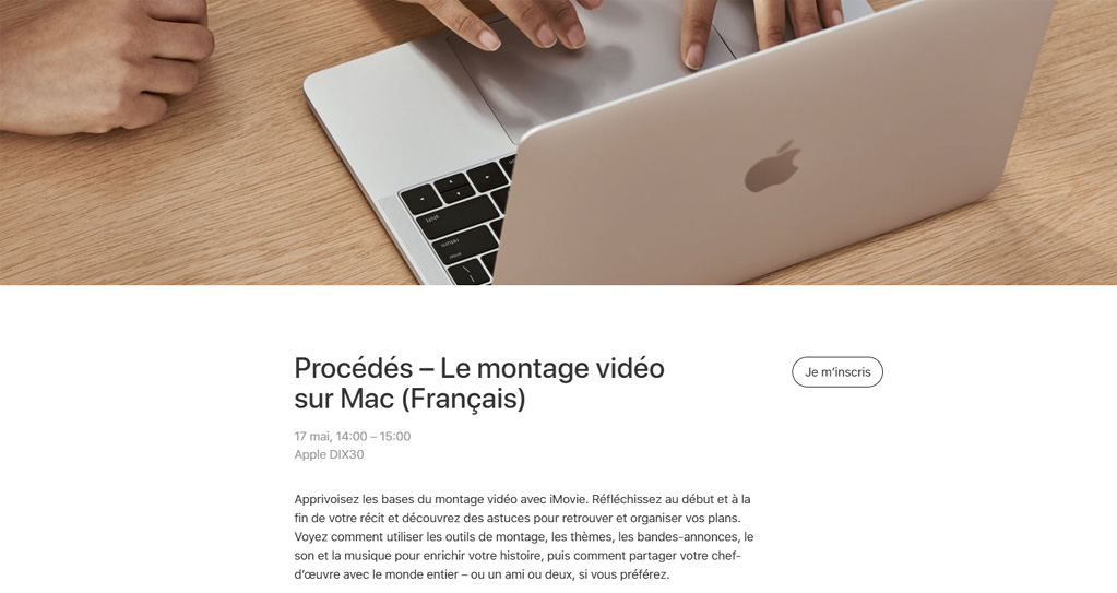 Assistez gratuitement aux ateliers du Apple Store près de chez vous