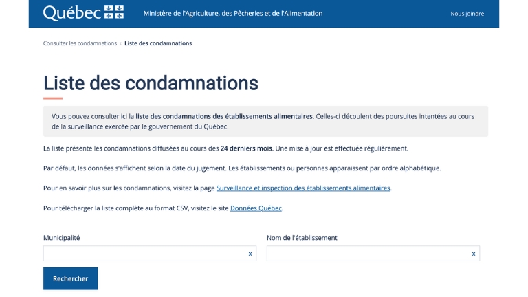 Est-ce que votre restaurant préféré ou l'épicerie du coin est insalubre?